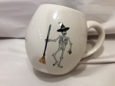 Rae Dunn Dancing Skeleton Mug Magenta NEW Halloween Rounded Witch | eBay