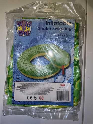 Giant 36" Inflatable Snake Ring Float Pool Reusable Swimming Water Raft ...