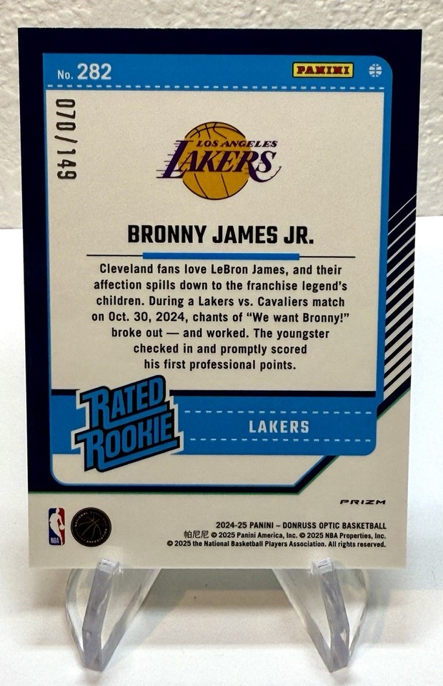 2024-25 Panini Optic - Bronny James Jr. Rated Rookie #282 Green Shock ...