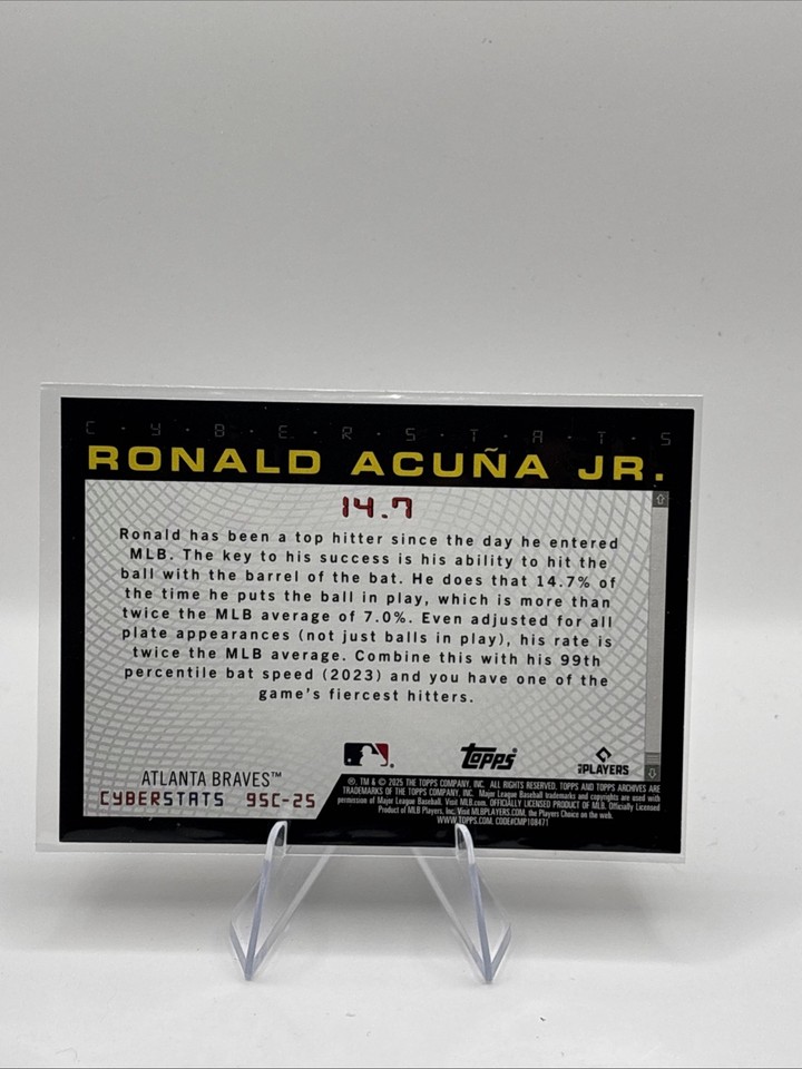 2025 Topps Archives - Cyber Stats Holo Foil #95C-25 Ronald Acuna Jr. SP ...