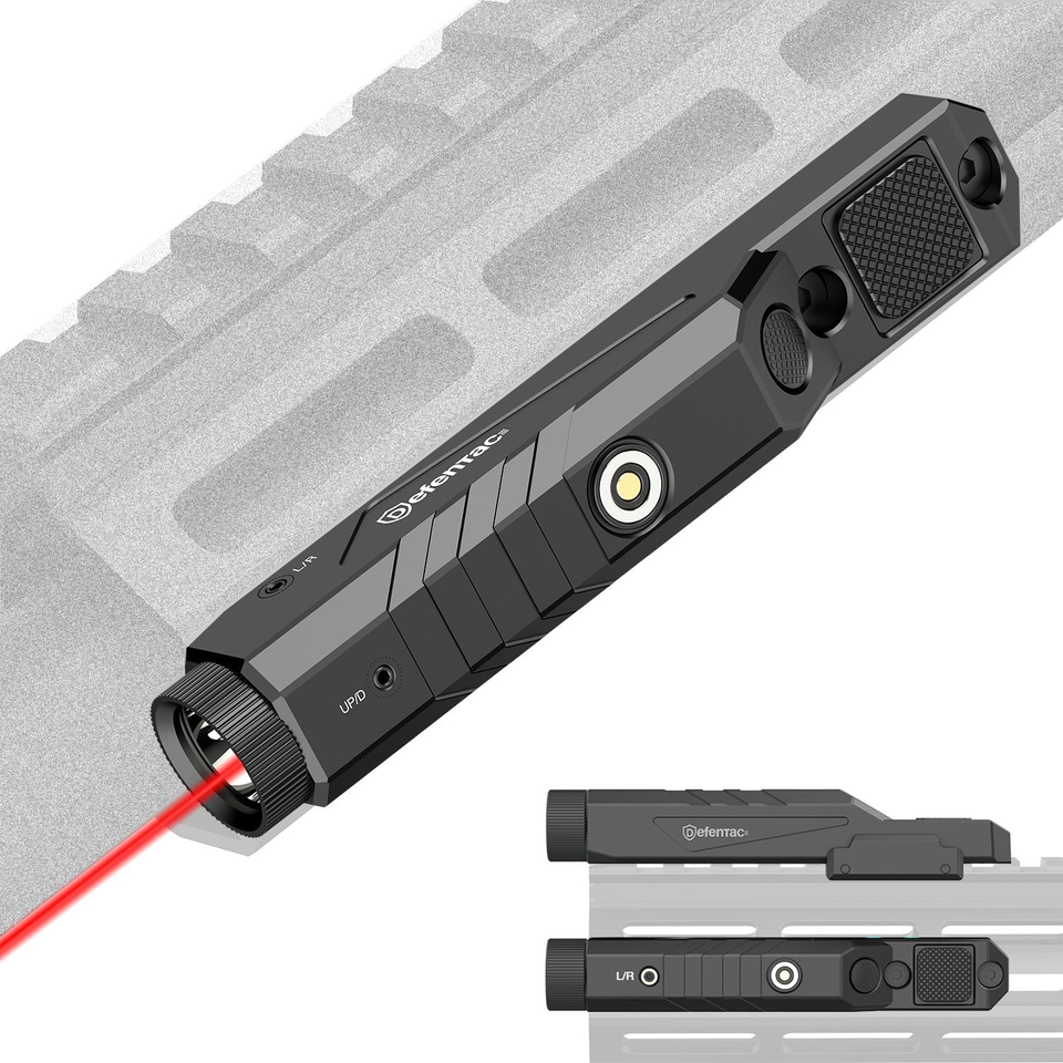 1600 Lumens Red Laser Light Combo Compatible with Picatinny/M-Lok Rail ...