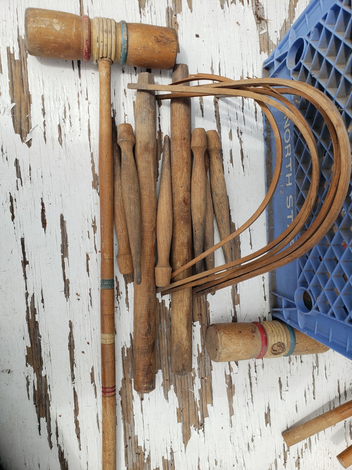 Antique Croquet Set Is the whole set with wooden hoops. All original ...