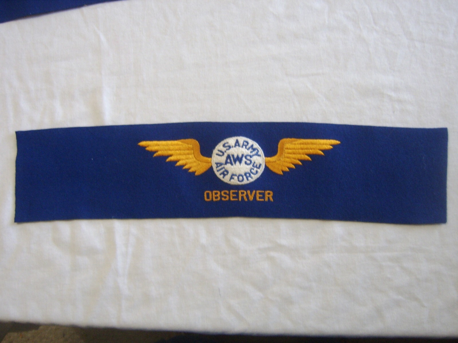 U.S. ARMY AIR FORCE AWS OBSERVER ARMBAND WW2 ERA VINTAGE :KY23-3 | eBay