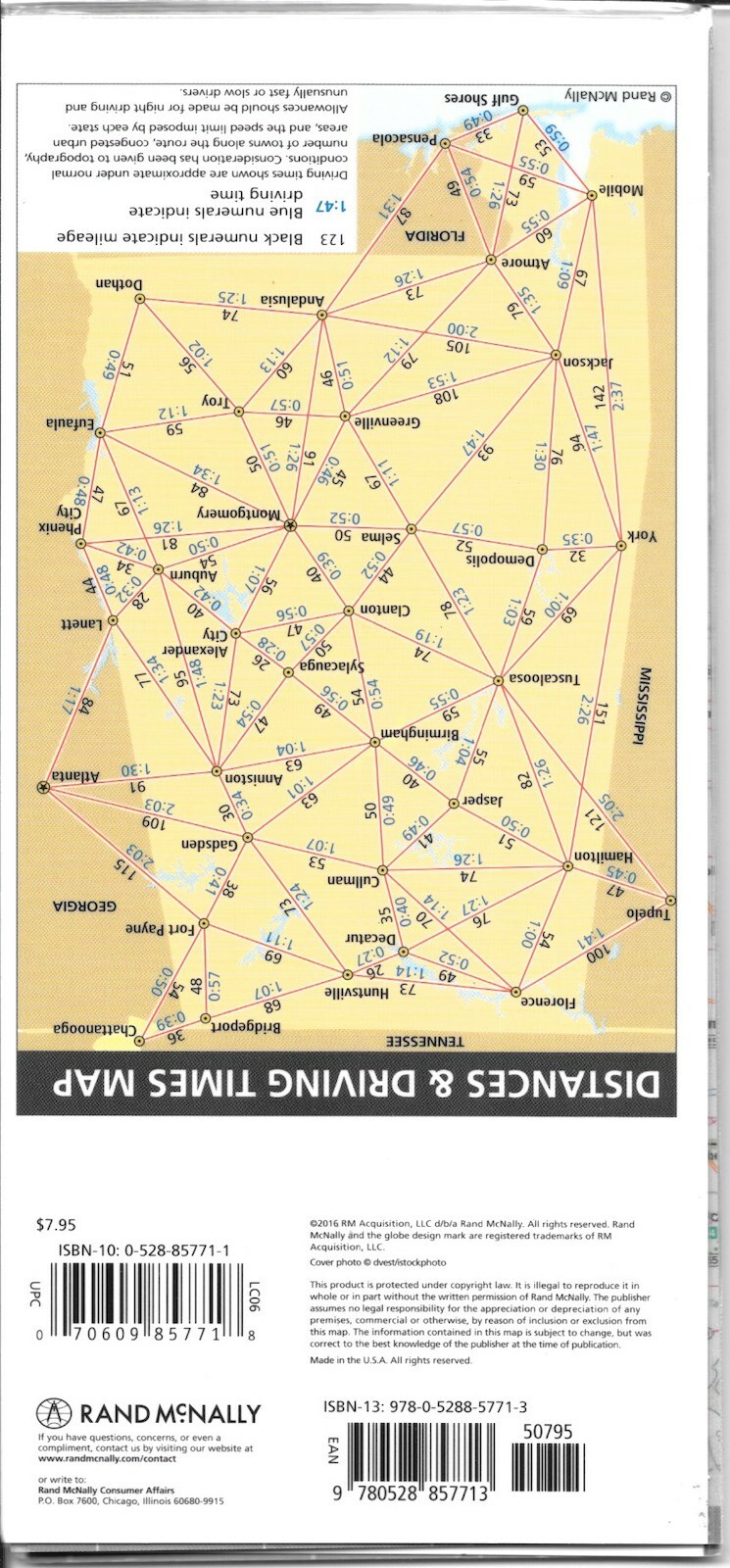 Alabama, Easy-to-Fold, Laminated State Map, by Rand McNally | eBay