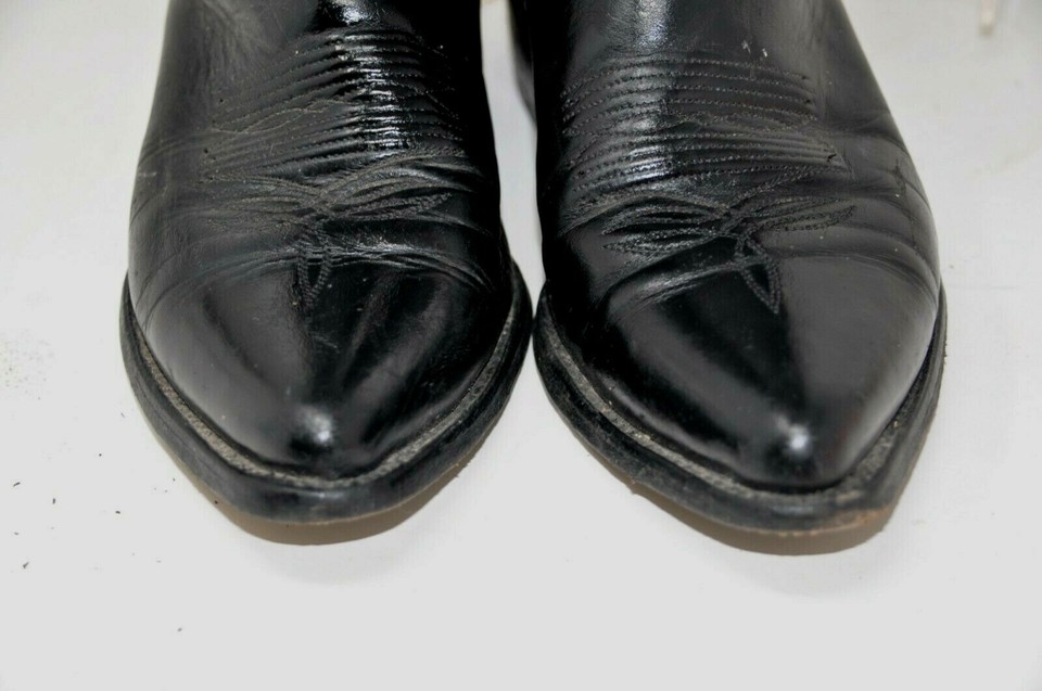 Botas Jaca Black Leather Mexican Rodeo Cowboy Boots Size Mex 26.5 EE US ...