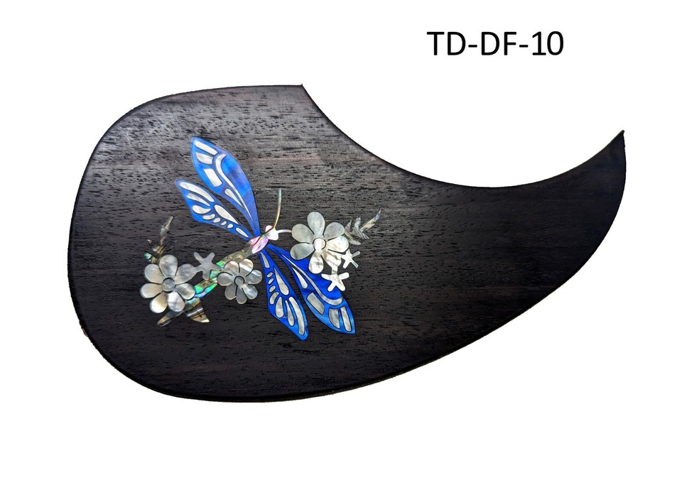 Solid Rosewood Pickguard with Blue Mother of Pearl & Abalone Dragonfly Inlay | eBay