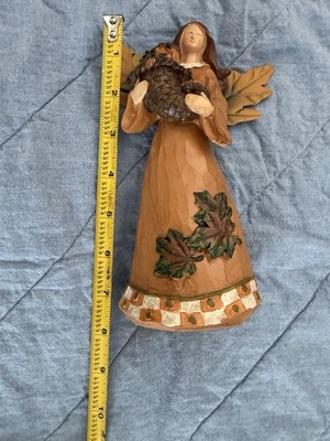 🎅🏻 Resin Harvest Angel Figurine Holding Cornucopia Overflowing With ...