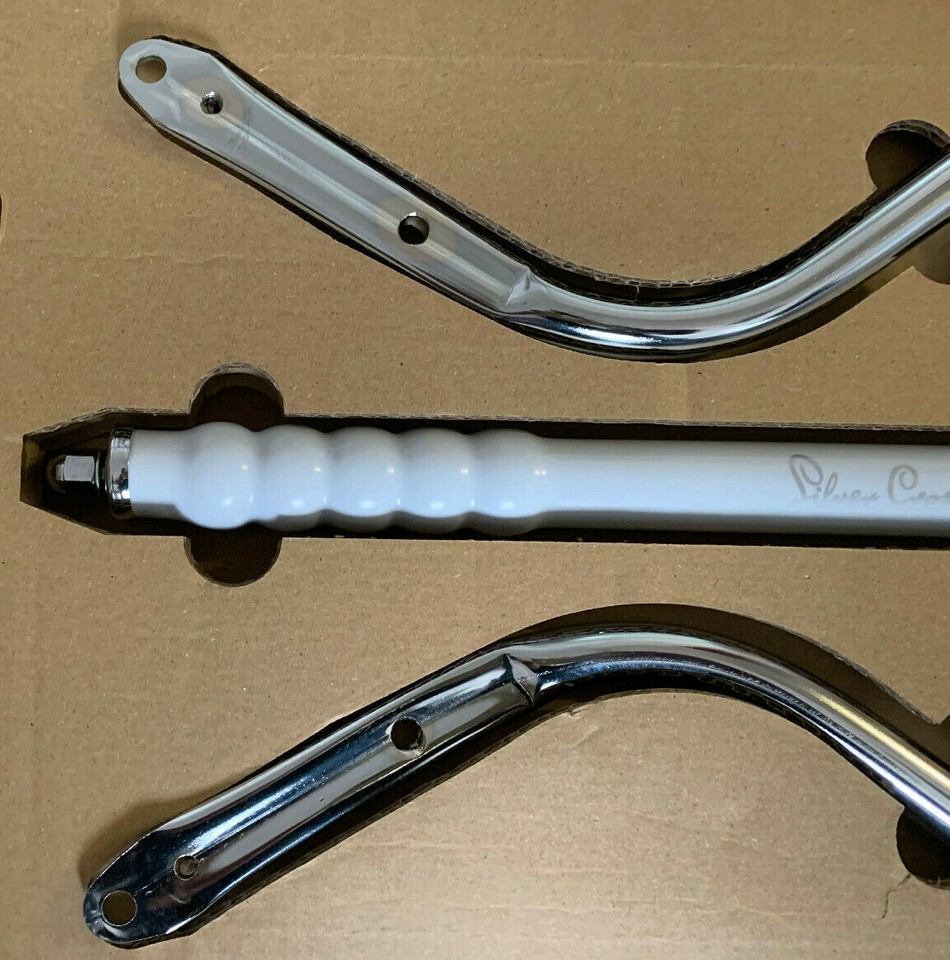 BRAND NEW SILVER CROSS DOLLS COACH BUILT PRAM HANDLE and Chrome Bars ...