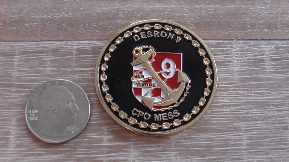 USN DESRON 9 Destroyer Squadron 9 CPO Challenge Coin #A989 | eBay