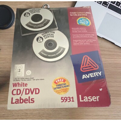Avery Laser CD Labels Matte White 50 Disc Labels Per Pack 5931 100 ...