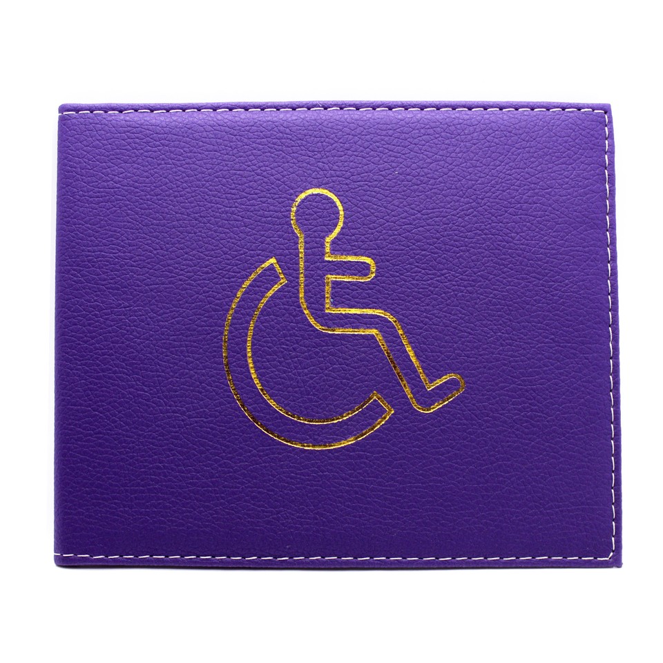 PU Leather Disabled Badge Holder - Parking Permit Hologram Display ...