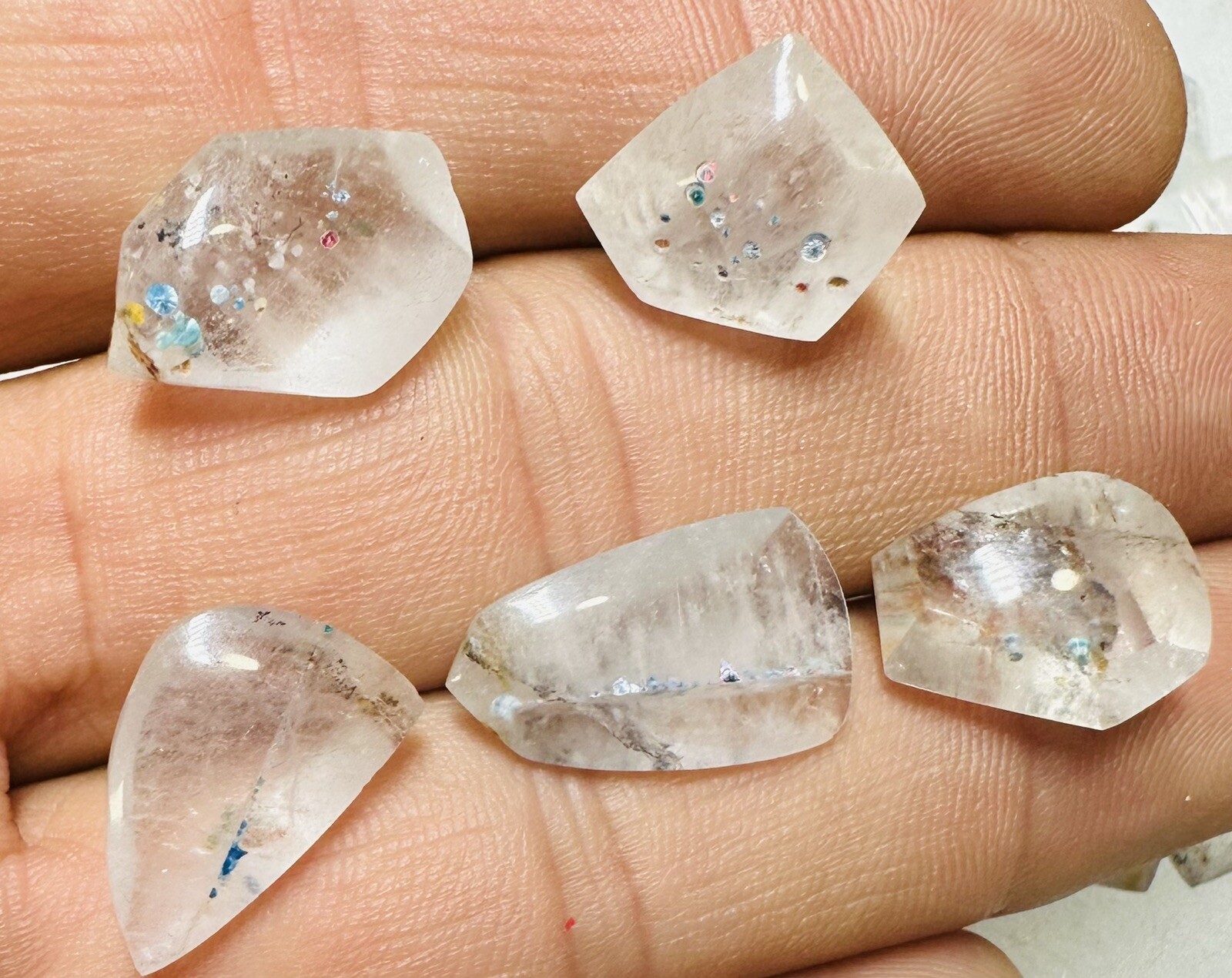 P-4 Paraiba Quartz Gilalite 37.10ct 5 stones Brazil Medusa Quartz free ...