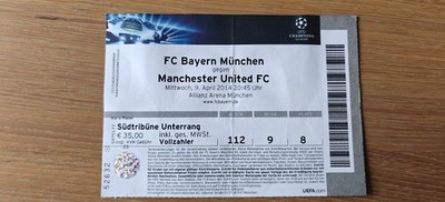 Ticket 2014 FC Bayern Munich vs. Manchester United Champions League ...