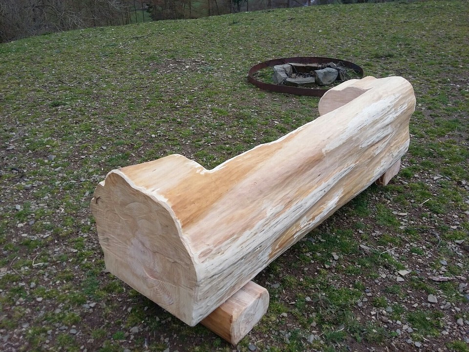 Chainsaw carved wooden wood Tree Log Bench Chair Seat furniture | eBay UK