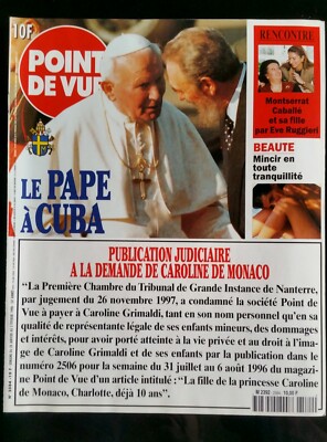 Point de Vue 4/2/1998; Pape à Cuba/ Montserrat Caballé et sa fille Eve ...