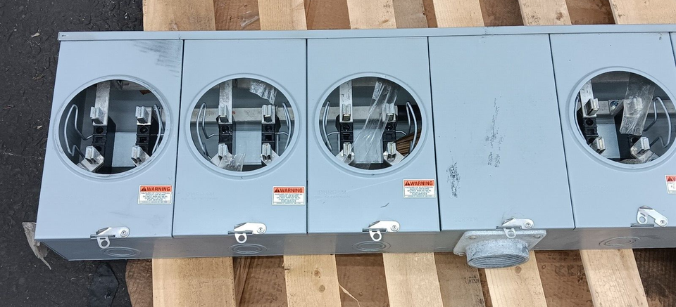 DURHAM 1005380A 300/250 AMP 6-GANG METER BANK 100A PER POS 4-JAW ...