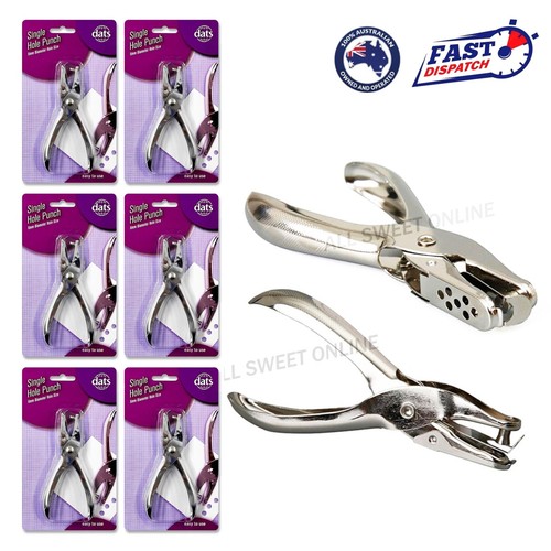 6pk Single Round Hole Paper Punch Puncher Office Stationary Ticket ...