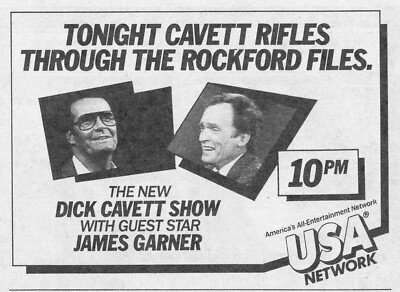 1986 USA NETWORK TV AD ~ THE NEW DICK CAVETT SHOW with GUEST STAR JAMES ...