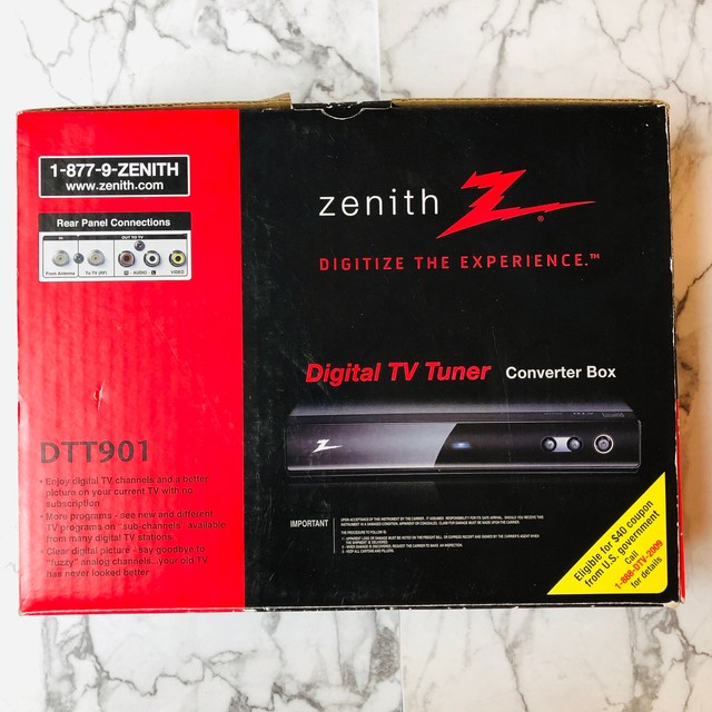 Zenith DIGITAL TV TUNER Converter Box DTT901 Remote with Batteries NEW ...