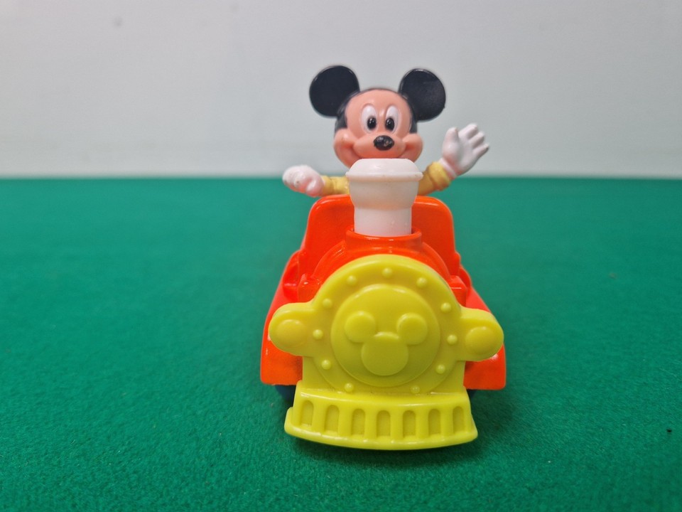 DISNEY ARCO Mickey Mouse Figure & Die-Cast Steam Locomotive Toy Train ...