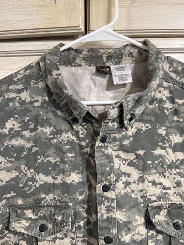 Vintage Ranger Brand Camouflage Camo Button Up Camping Hunting Mens ...