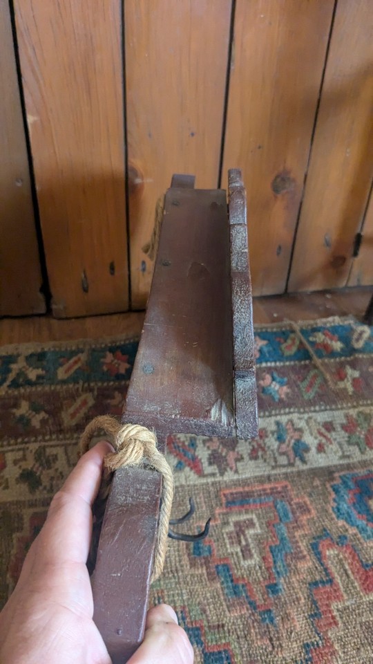 Rare Antique Early Country Wood Peg Hook Fowl Rack Game Board Orig Red ...