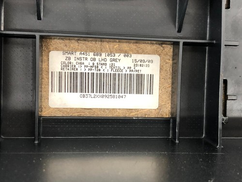 08-10 SMART FORTWO DASH DASHBOARD INSTRUMENT PANEL TRIM COVER OEM #9 | eBay