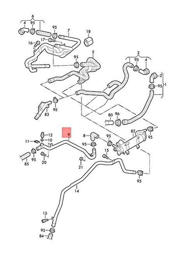NEW VW AUDI SKODA SEAT BEETLE CABRIO BETTLE CADDY COOLANT PIPE ...