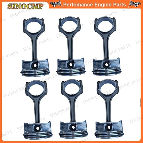 6X Connecting Rods & Pistons Rings Set For 11-19 Chrysler Dodge Ram ...