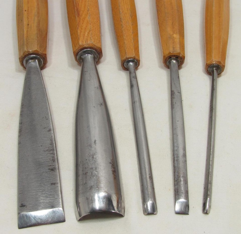 11 Piece Pfeil Swiss Made Wood Carving Chisel Set Gouge Fishtail Parting Spoon | eBay