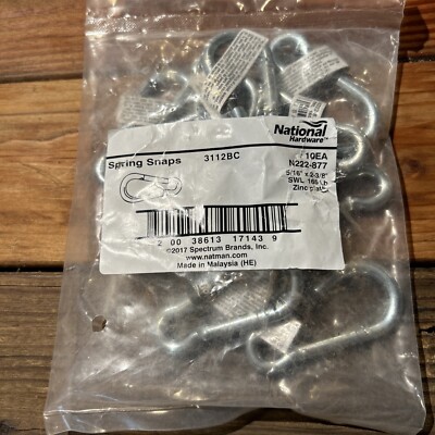 (10-Pk) National Hardware Spring Snap Zinc Plated 5/16" x 2-3/8" N222 ...