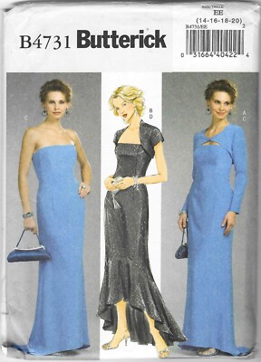 Butterick B4731 Sew Pattern Misses' Shrug & Dress w/ Style Options SZ ...