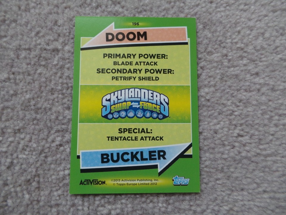 Skylanders Swap Force Topps Collector/Trading Cards 2013 - Doom ...
