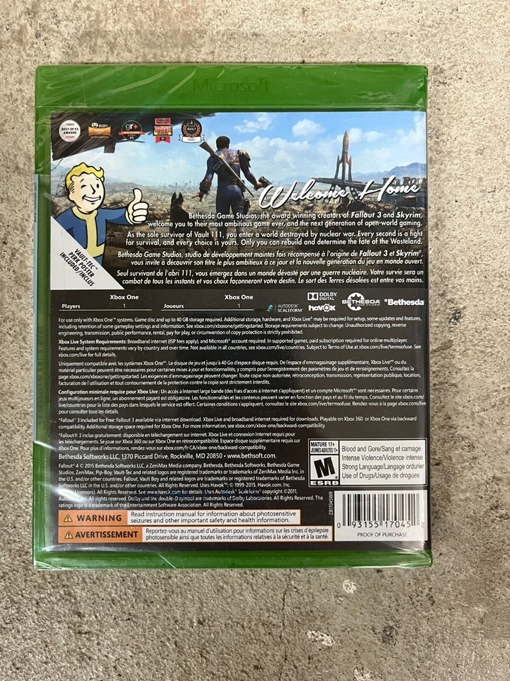 Fallout 4 [Launch Bonus Edition W/Fallout 3 DLC] (XBOX ONE) **BRAND NEW ...