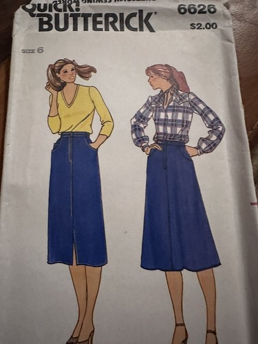 Vintage Butterick Pattern #6626 Misses A Line Skirt Size 6 UNCUT 1980's ...