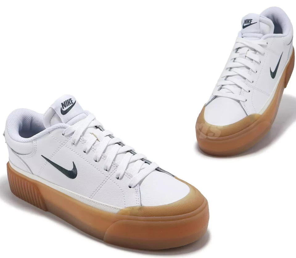 NEW Nike Court Legacy Lift FV5526-100 White Gum Sole Platform Shoes ...