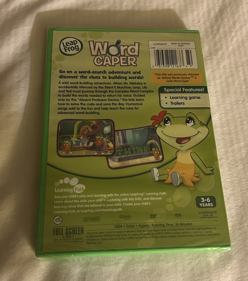 LeapFrog Word Caper DVD NEW Sealed Phonics Silent E Letter Blends | eBay