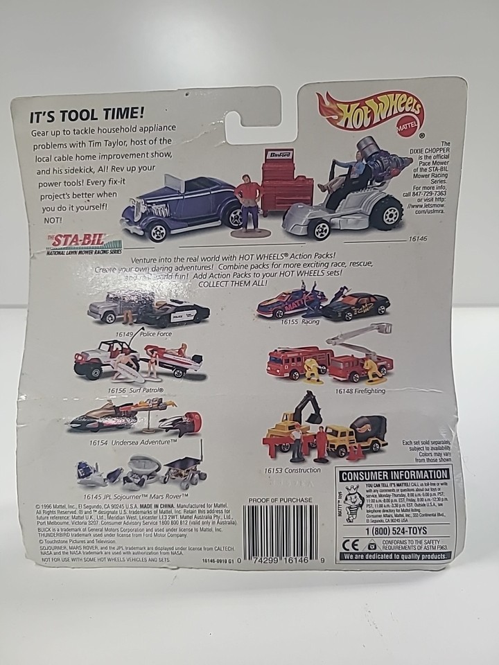 Hot Wheels Home Improvement 1996 Action Pack Toy Car Figure Set Tim ...