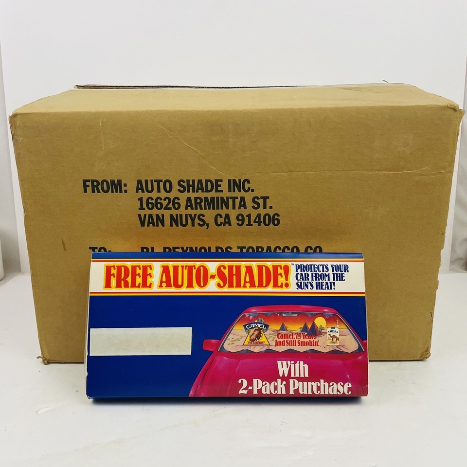 Vintage 1988 Joe Camel Cigarettes Car Auto Sun Shade Tobacco Complete ...