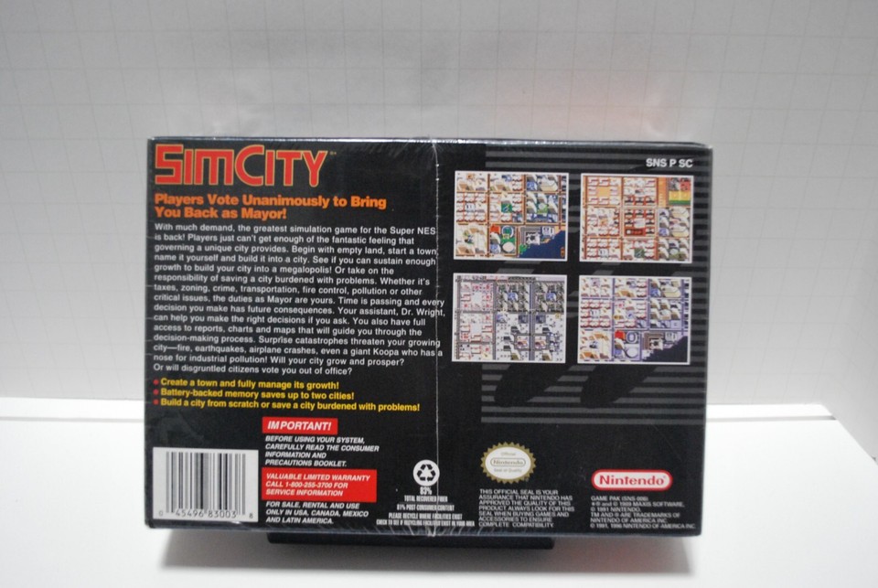 SimCity (Super Nintendo Entertainment System, SNES) NEW SEALED ...