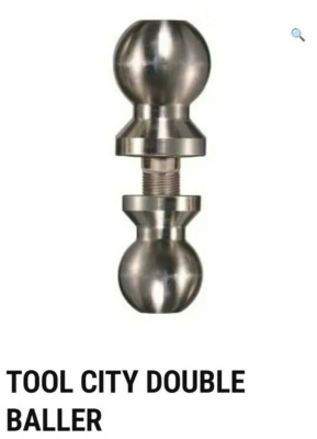 TOOL CITY DOUBLE BALLER 2 5/16" Ball & 2" Ball 1" Shank Forged Steel ...