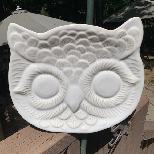 Pottery Barn Embossed White Owl Plate 10" Wide Decorative Ceramic Plate ...
