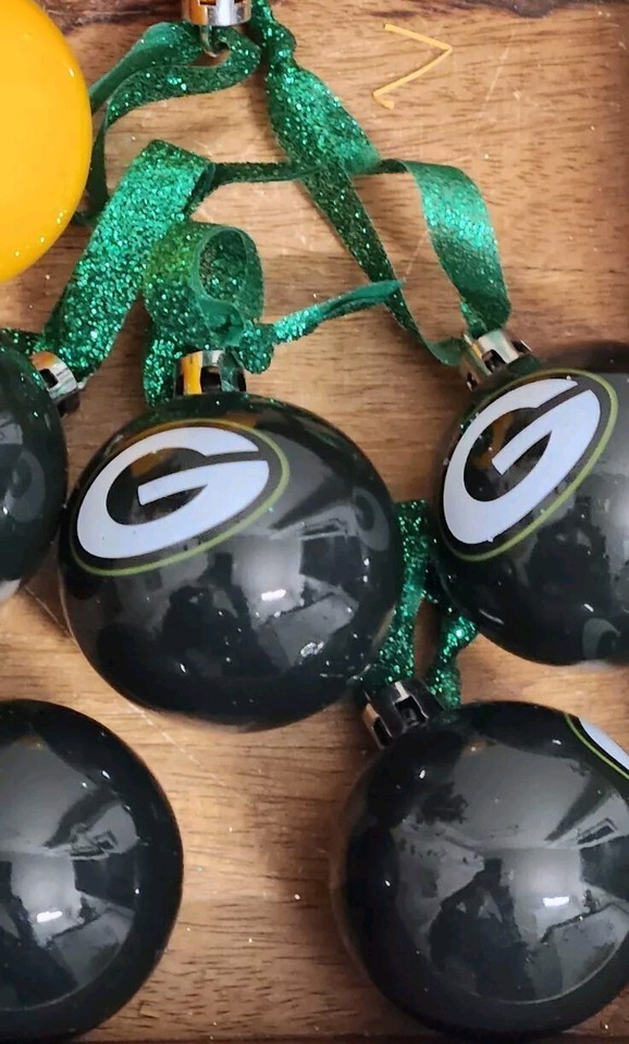 Set/19 Green Bay Packers Plastic Shatterproff Christmas Ornaments ...