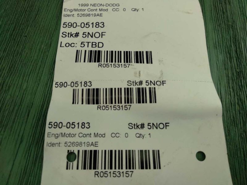 1999 DODGE NEON ECU ECM ENGINE COMPUTER CONTROL MODULE 5269819AE | eBay