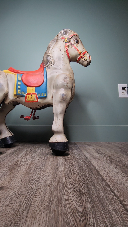 ORIGINAL Antique Mobo Bronco Ride On Toy Horse - Moves - Made In ...