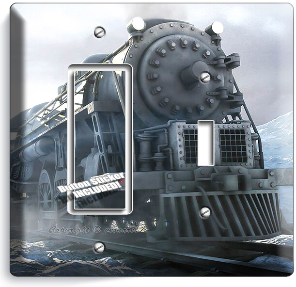 POLAR STEAM ENGINE TRAIN OLD RAILROAD LOCOMOTIVE LIGHT SWITCH OUTLET ...