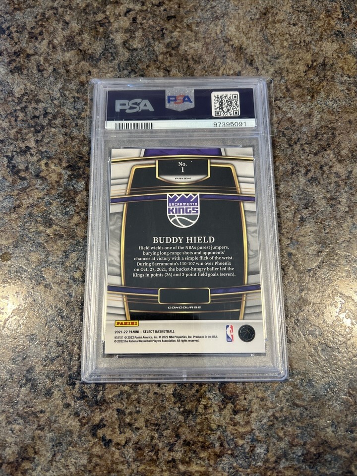 2021-22 Panini Select Concourse Elephant Prizm #1 Buddy Hield PSA 10 ...