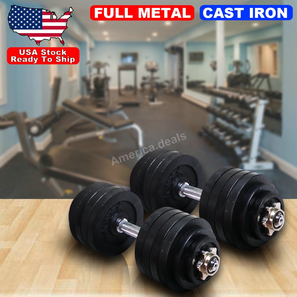 Adjustable 105 lb Weight Dumbbell Set Home Body Fitness Workout ALL ...