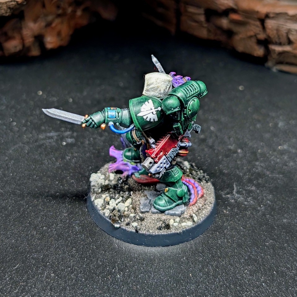 Space Marine Dark Angels Lieutenant With Combi Weapon, Very Well ...