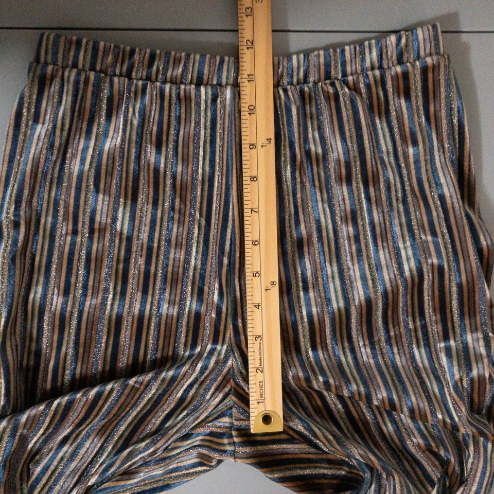 Natural Life Joplin Striped Flare Velvet Pants Womens M Brown Boho ...
